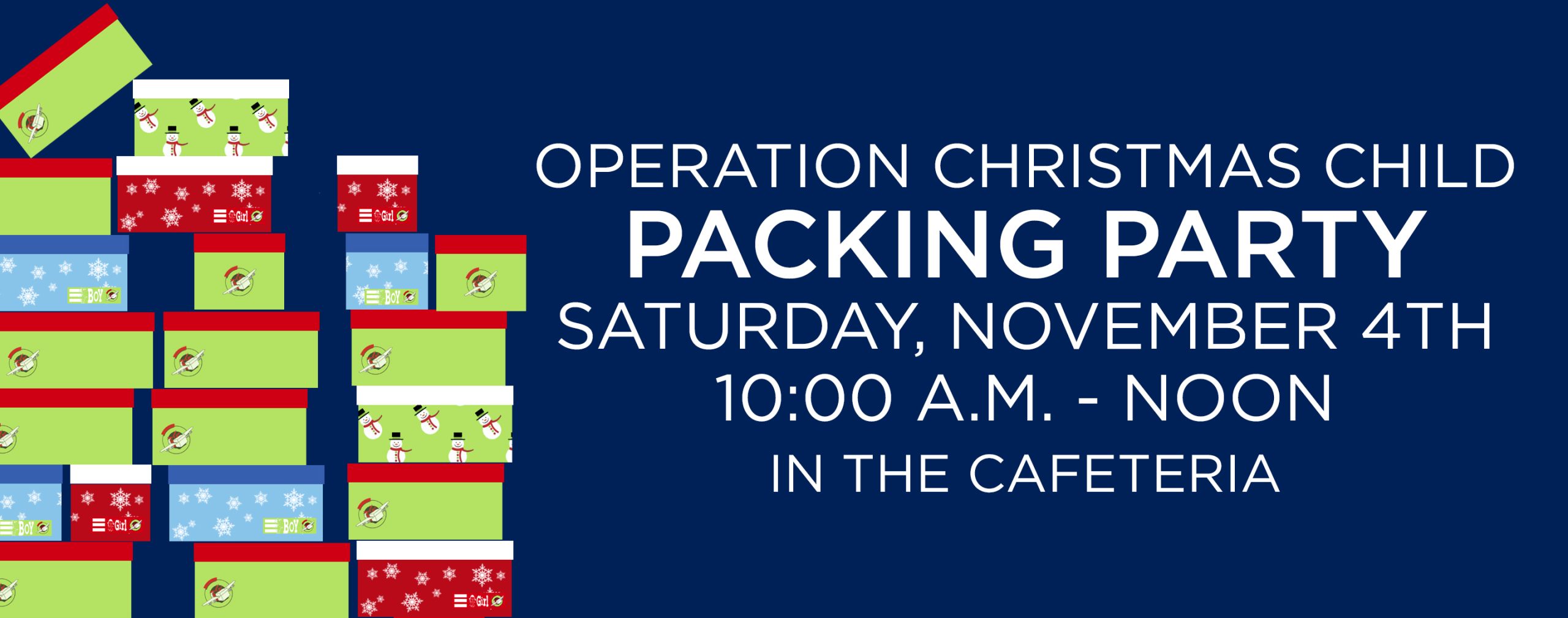 Operation Christmas Child Packing Party | Calvary Baptist Church